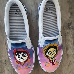 Hand Crafted | Shoes | Hand Painted Disney Coco Slipon Shoes Hector And ...
